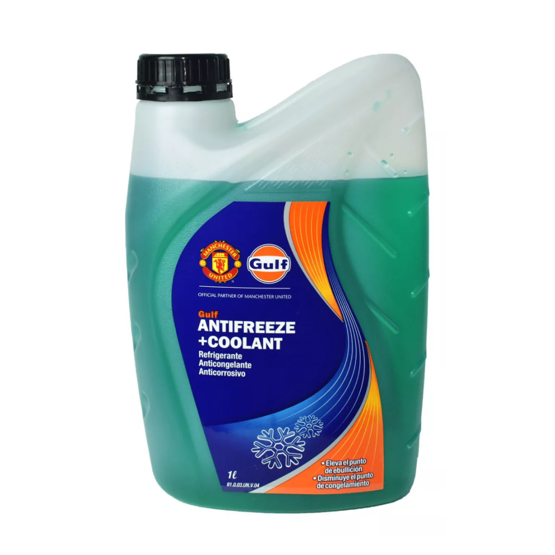 Liquido Refrigerante Inorgánico Gulf Antifreeze + Coolant Verde (1lt ...